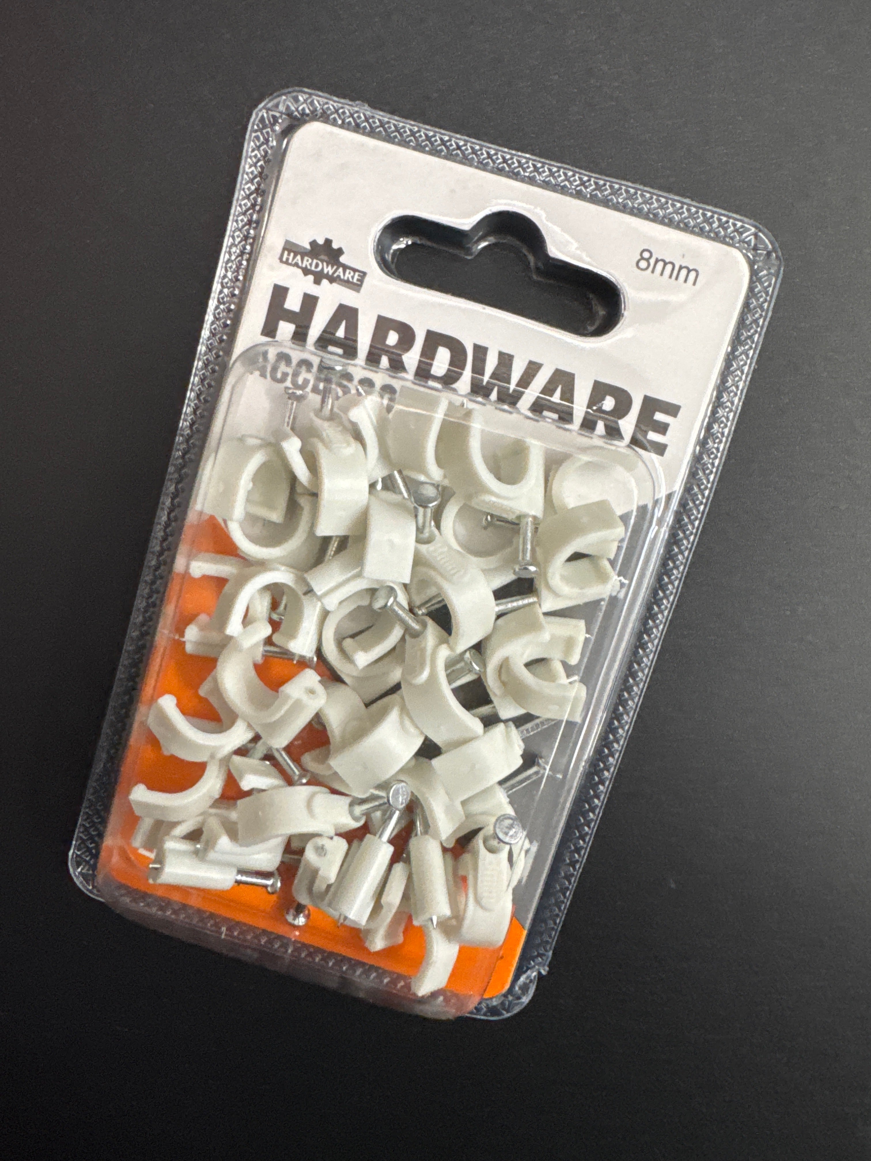 Round White Cable Clip – 8mm, With Concrete Nail, High-Quality PVC, Wi ...