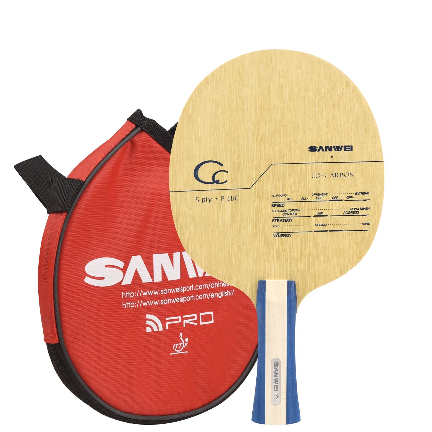 SANWEI CC LD Carbon 7 Layer Wood Table Tennis Blade – SP x SPORT